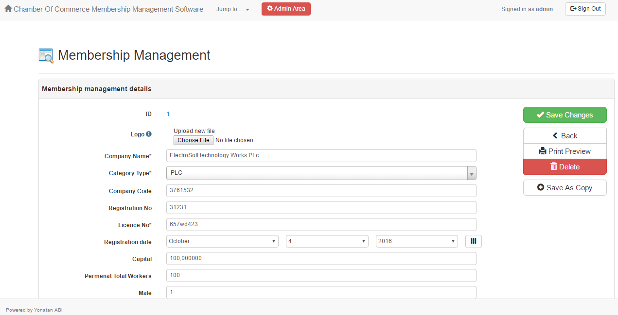 Chamber of Commerce Membership Management System | SourceCodester